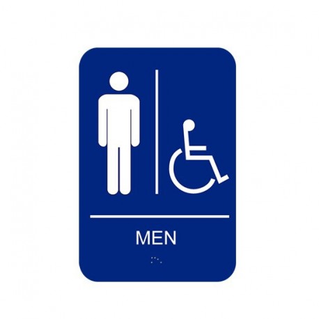 Cal-Royal CAMH69 Men Handicap with Braille Pictogram Text 6" x 9" Sign ...